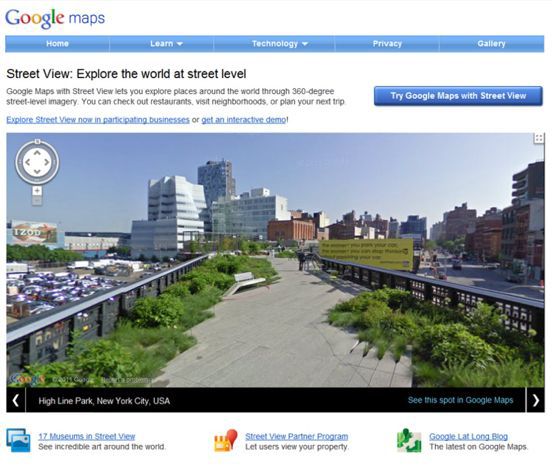 Google Street View en funktionalitet i Google Maps